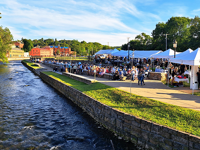 Riverside festivals bring the community together along stone walls built to last longer than those retirement savings you've carefully squirreled away