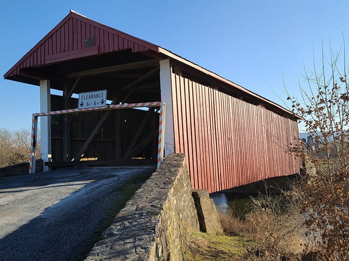 This covered bridge doesn't just span a creek&mdash;it bridges centuries of Pennsylvania history. Horse-drawn buggies crossed here long before your Prius.