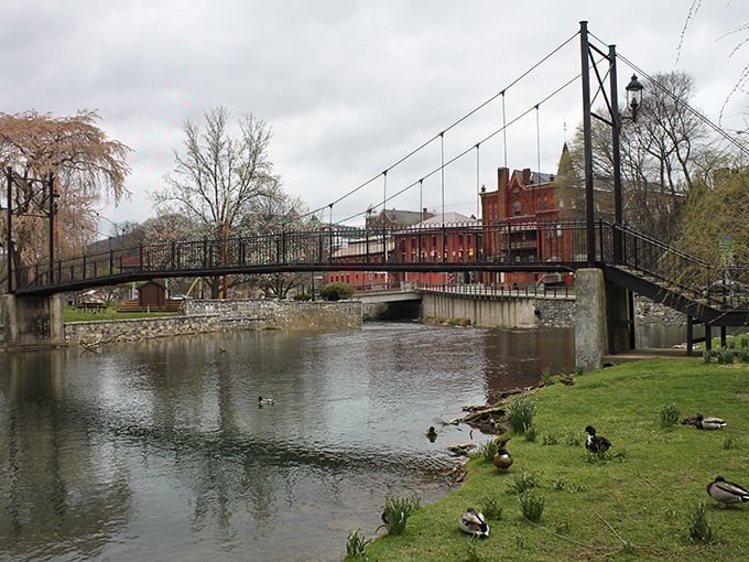 The pedestrian bridge isn't just functional&mdash;it's a perfect pause button, offering views that remind you why small towns still matter in a big world.