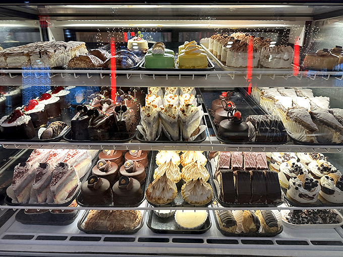 A dessert case that should come with a warning label: "May cause spontaneous happiness and the unbuttoning of pants."