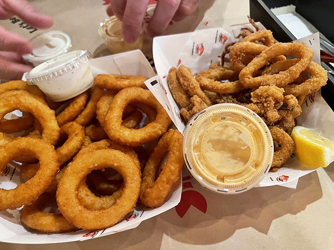 Fried perfection comes in many shapes: rings, strips, and bites. These golden treasures are what napkins were invented for.