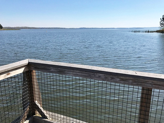 From this viewing platform, the lake appears so peaceful you can almost hear your blood pressure dropping with each gentle ripple. 