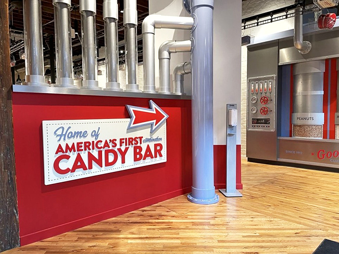 "Home of America's First Combination Candy Bar" &ndash; a proud declaration that reminds us someone had to be first to throw everything delicious together.