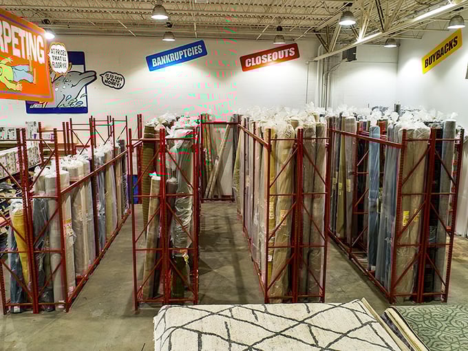 The rug section: where interior design dreams and budget realities come together in perfect harmony. So many patterns, so little floor space at home!