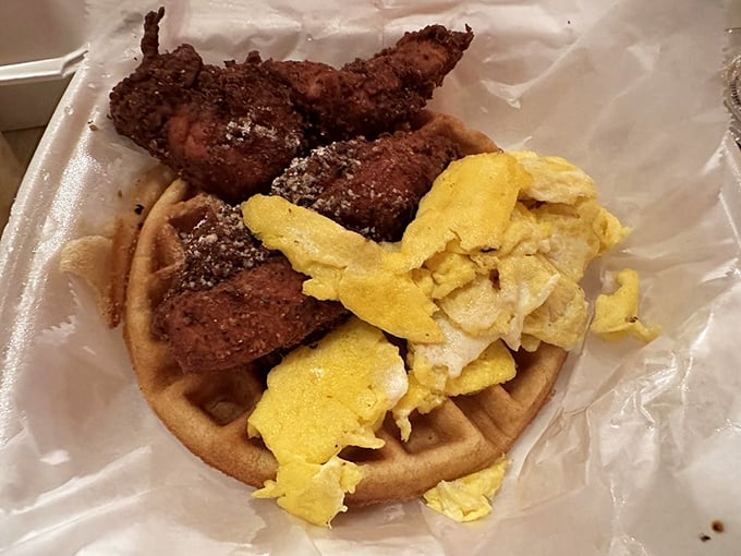 Chicken and waffles: the breakfast equivalent of having your cake and eating it too, delivering sweet, savory, and crispy in every perfect bite.
