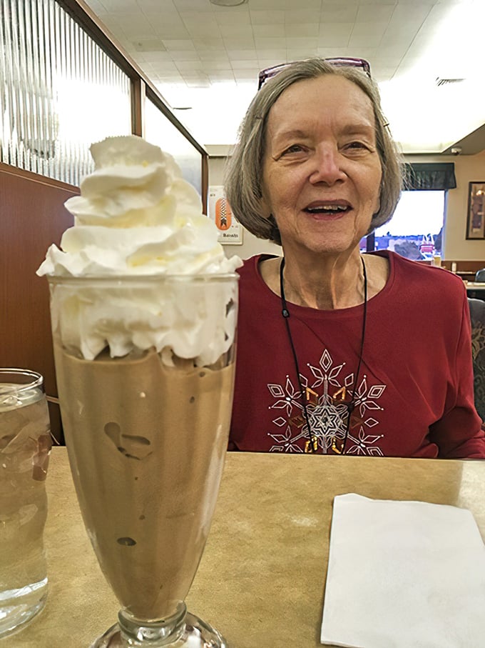 A milkshake mountain with whipped cream summit&mdash;worth every calorie and the brain freeze that follows.