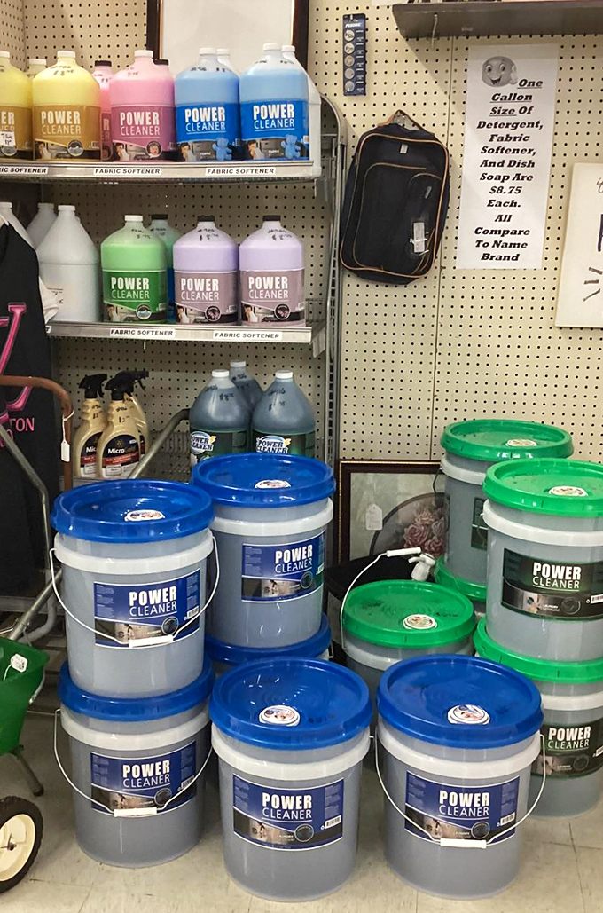 Enough cleaning supplies to satisfy your pandemic-heightened sanitizing obsession. Your mother would approve of this stockpile.