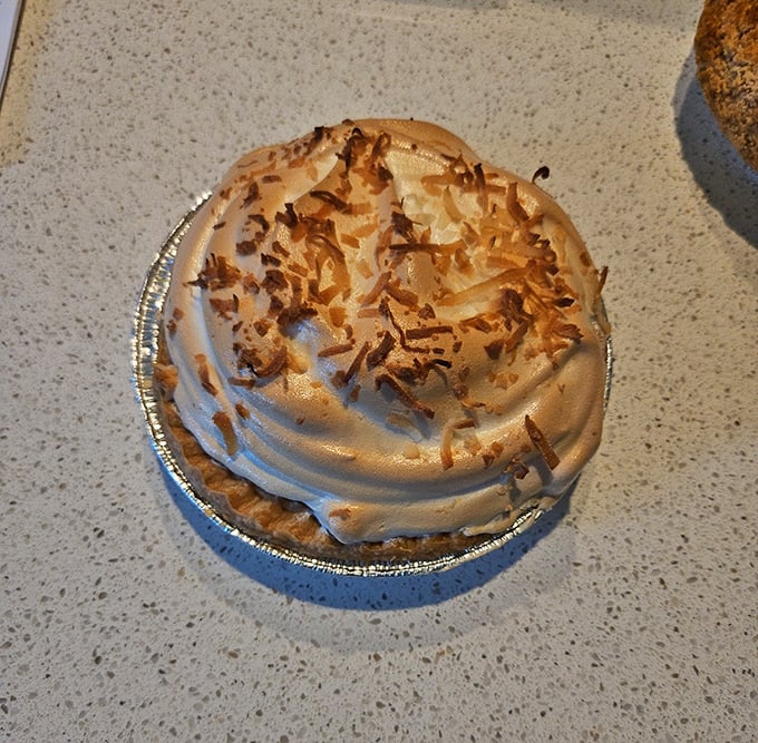 Coconut cream pie with perfectly toasted flakes&mdash;tropical vacation vibes without the sunburn or overpriced resort drinks.