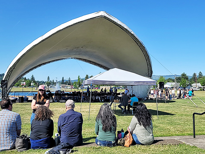 Summer concerts bring the community together under Oregon's impossibly blue skies, proving small towns throw the best parties.