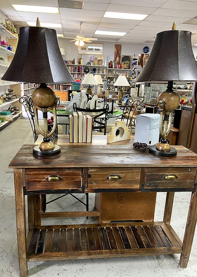 This console table with matching lamps isn't furniture&mdash;it's the supporting actor that makes your living room the star.