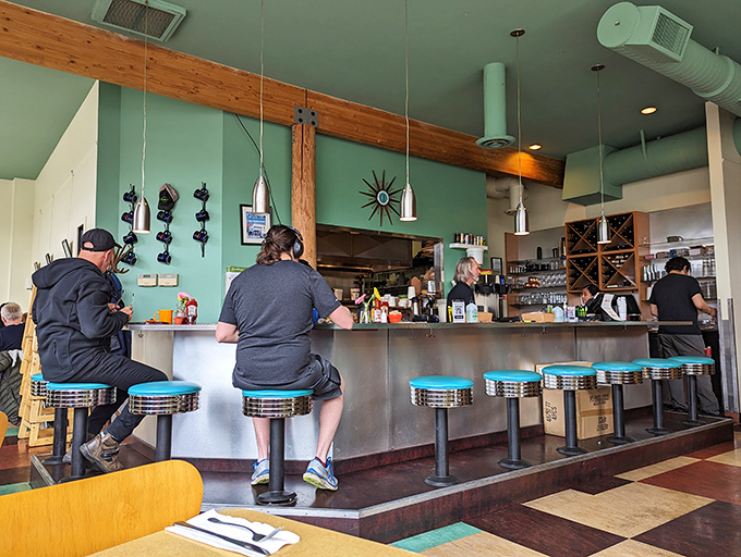 Counter seats: where solo diners find community, coffee achieves perfection, and breakfast becomes an interactive sport.
