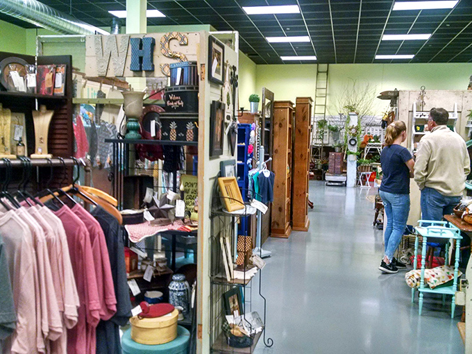 The thrill of the hunt! Shoppers navigate carefully curated sections, each turn revealing potential treasures for their homes.