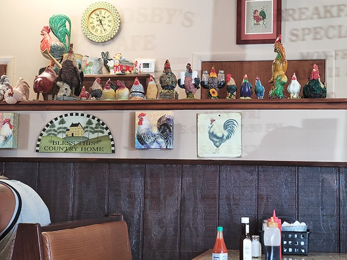 The rooster collection isn't trendy farmhouse chic&mdash;it's the genuine article, accumulated over years of "this made me think of you" gifts. 