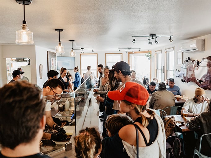 The line forms for a reason&mdash;these folks know that good things come to those who wait, especially when it's slow-smoked perfection.