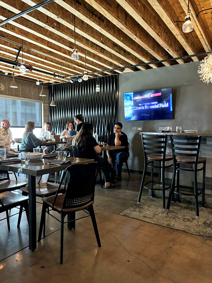 Modern industrial meets warm hospitality in this thoughtfully designed space. Every seat offers the perfect vantage point for people-watching or plate-admiring.