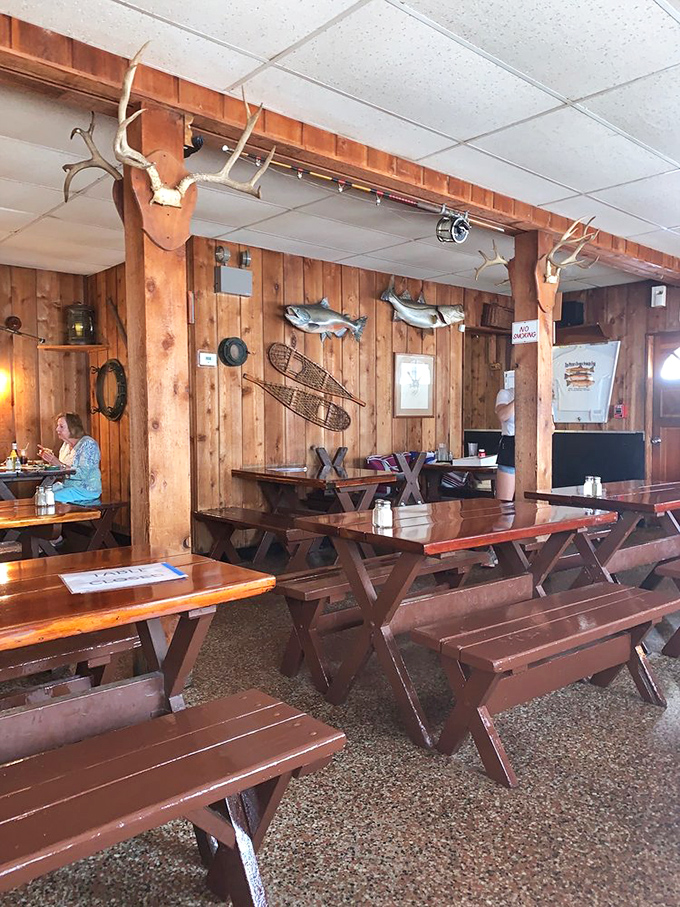 Antlers and fishing memorabilia create the perfect backdrop for serious eating. It's like dining in Florida's collective memory of simpler times.