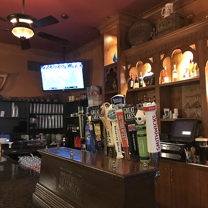 Behind the bar, local and Irish brews stand at attention, ready to quench thirsts and spark conversations among friends and strangers alike.