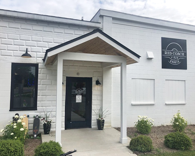 The entrance to donut paradise &ndash; a modest doorway that leads to some of the most satisfying breakfast experiences in southwest Michigan.