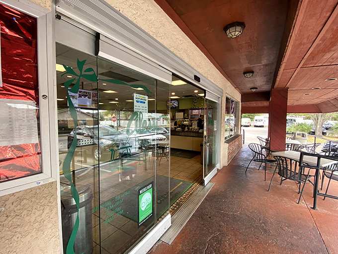 The entrance beckons with promises of Cuban coffee, fresh pastries, and the kind of hospitality that makes you feel instantly at home.