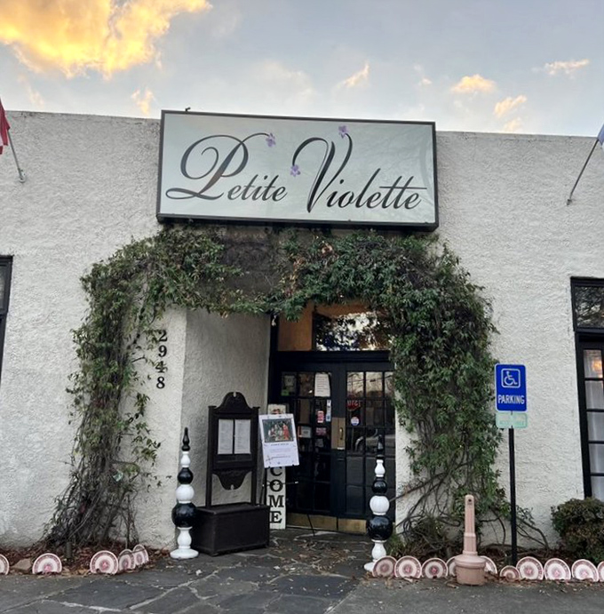The entrance to Petite Violette isn't just a doorway—it's a portal to a world where calories don't count and diet plans go to die.