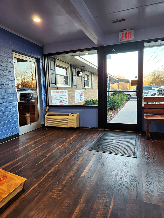 The entrance promises what the exit confirms&mdash;you've discovered a place worth returning to. Those wooden floors have supported countless satisfied customers.