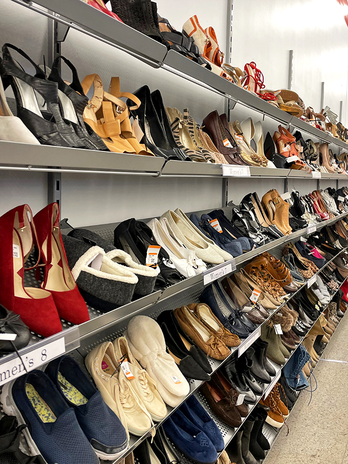 Shoe heaven stretches as far as the eye can see. From practical flats to statement heels, footwear fantasies come true without breaking the bank.