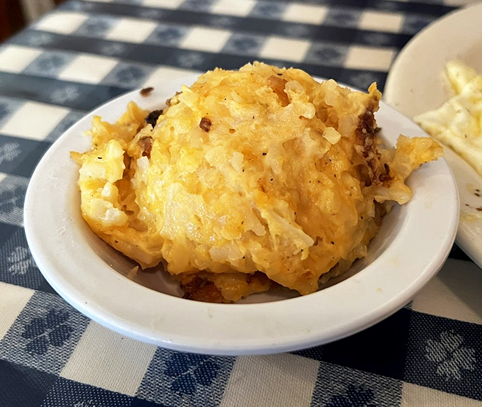 This isn't just hash brown casserole; it's a cheesy, golden-topped masterpiece. Potatoes have never known such glory as they've found at Loveless.