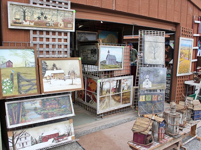 Rural landscapes captured in paint create a gallery of nostalgia, where barns, churches, and country scenes celebrate the beauty of Indiana's simpler vistas.