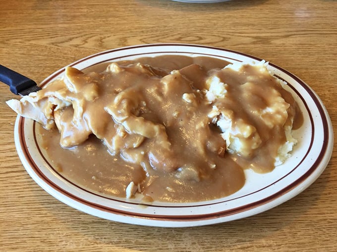 Hot turkey and gravy&mdash;the dish that whispers "there, there" to your soul like a culinary grandmother who knows you need comfort.