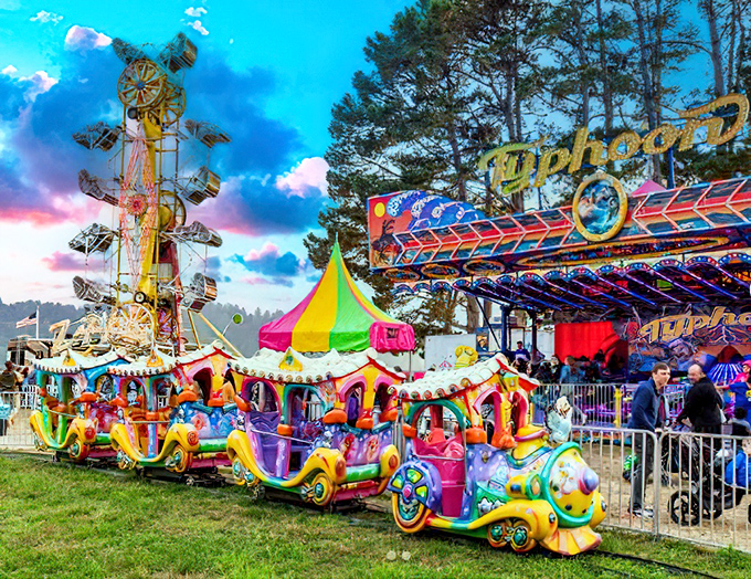 County fair season transforms the town into a carnival wonderland where nostalgia and funnel cakes reign supreme. 