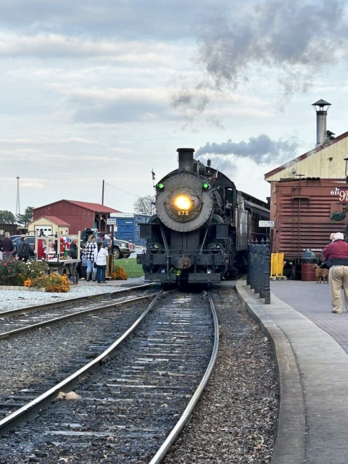 The golden hour casts its magic spell on this iron horse, transforming an engineering marvel into a silhouette of American industrial romance.