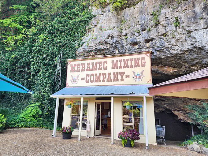 The Meramec Mining Company storefront offers panning adventures for aspiring prospectors. Kids discover "gems" while parents discover the joy of children unplugged from electronics.