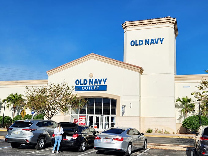 Old Navy: where families stock up on basics while debating if buying six identical shirts in different colors is excessive.