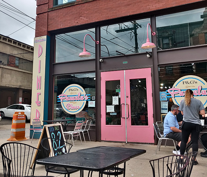 Those pink doors aren't just an entrance to a restaurant &ndash; they're a portal to a world where breakfast reigns supreme and pancakes change lives.