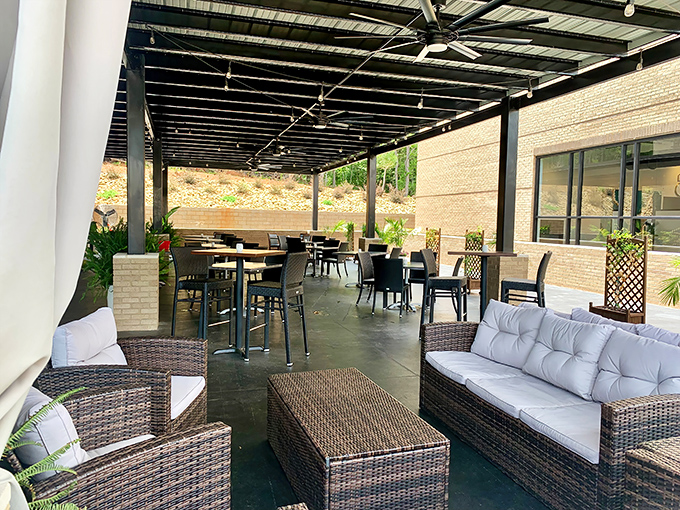 The outdoor patio offers al fresco dining with a side of South Carolina breeze. Those comfortable seating areas practically beg for a post-dinner digestif.