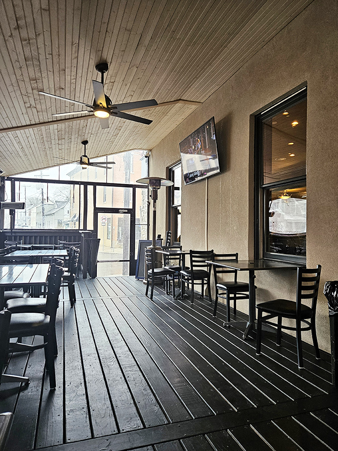 The covered patio offers a perfect perch for people-watching while sipping something Scottish that warms you from the inside out.