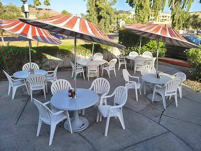 Additional patio seating provides the perfect spot for leisurely meals and people-watching in the Arizona sun.