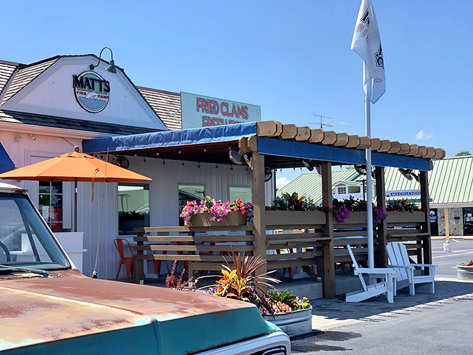 The outdoor seating area feels like your favorite beach friend's porch&mdash;if that friend happened to serve the best seafood in Delaware.