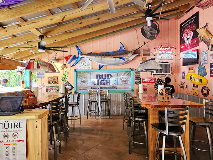 This isn't just outdoor dining&mdash;it's a shrine to Florida's fishing culture, where mounted catches and cold beer create the perfect post-fishing atmosphere.