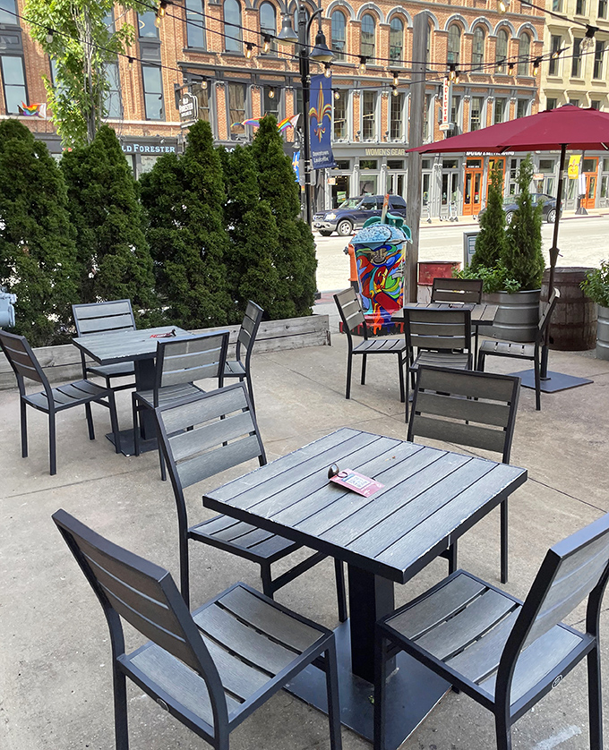 The urban oasis where Louisville locals linger. This patio offers prime people-watching with a side of fresh air and bourbon-laced conversations.