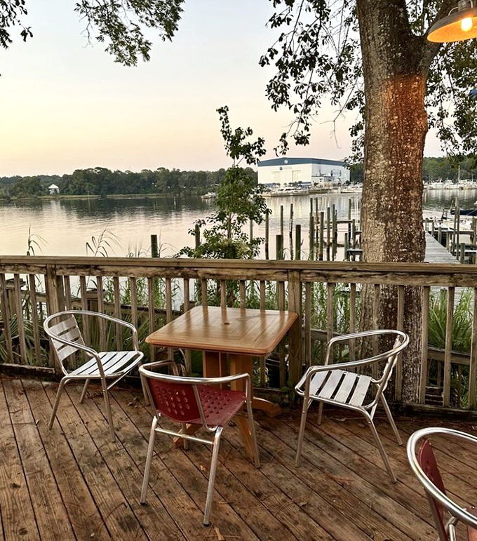 Waterfront dining that reminds you why people move to Florida in the first place. This deck doesn't just offer seats&mdash;it offers perspective.