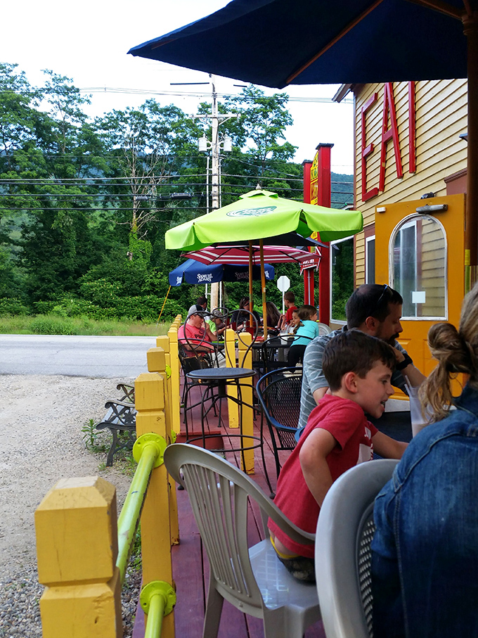 Outdoor seating where the mountain air mingles with the scent of sizzling fajitas. Summer in New Hampshire doesn't get much better than this.