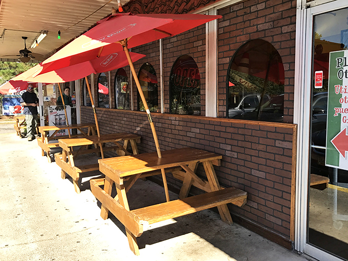 The sidewalk seating area&mdash;where people-watching and taco-eating combine to create the perfect afternoon activity.
