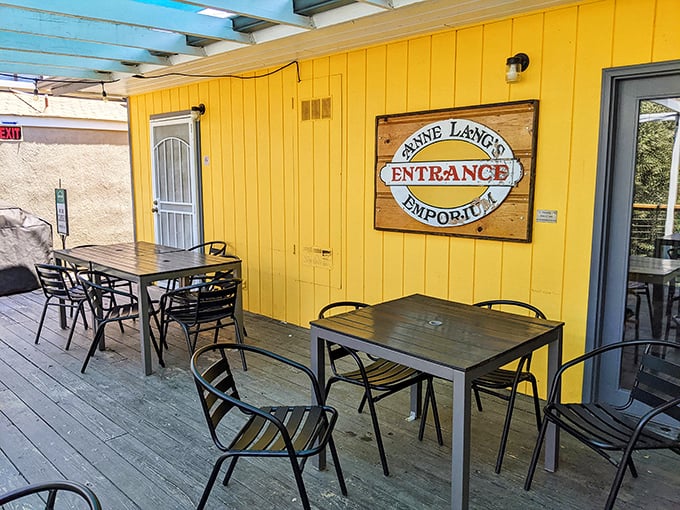 Anne Lang's Emporium sign hints at Sierra Subs' multi-faceted personality—part sandwich shop, part mountain treasure trove, all delicious.