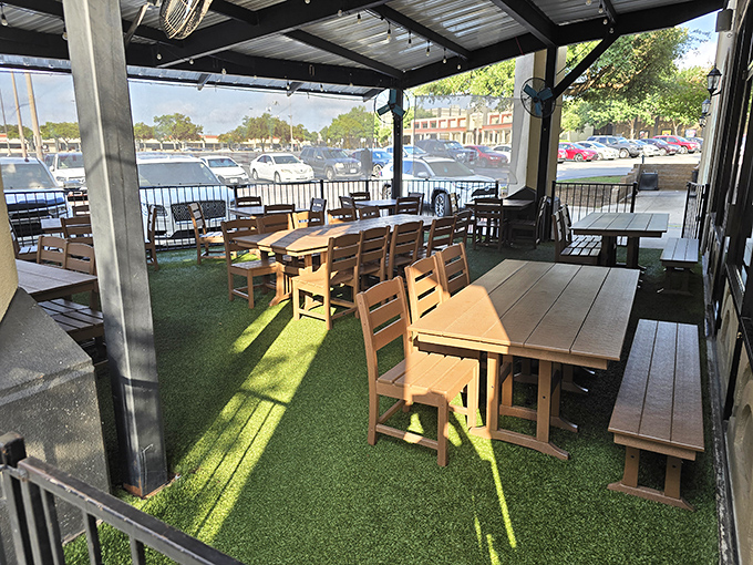 Al fresco dining with a Texas twist&mdash;where the breeze is free and the conversation flows as easily as the coffee refills.