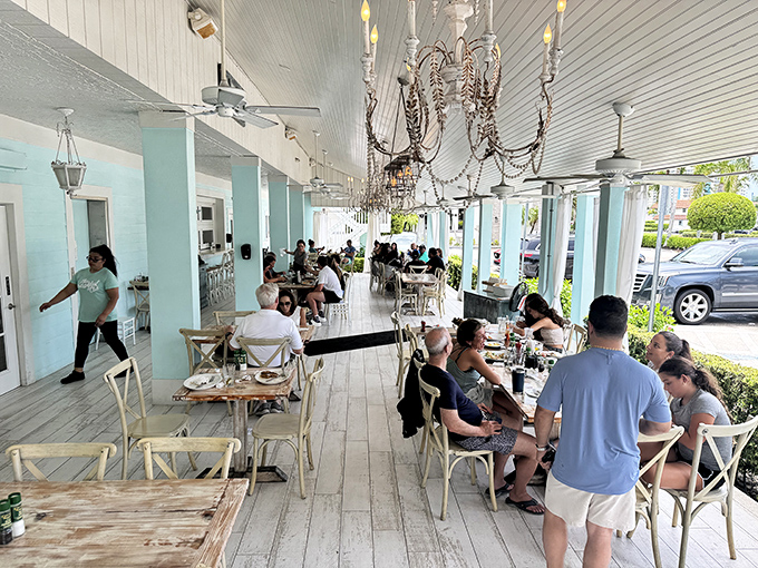 The patio seating offers Florida's version of breakfast theater: sunshine, gentle breezes, and the occasional envious glance from passersby eyeing your pancakes. 