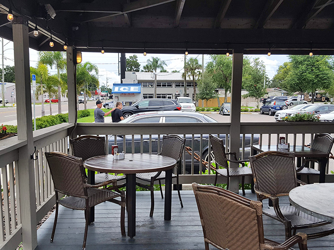 Florida dining done right&mdash;a covered patio where the morning breeze complements your coffee while you plan your day in Tampa.