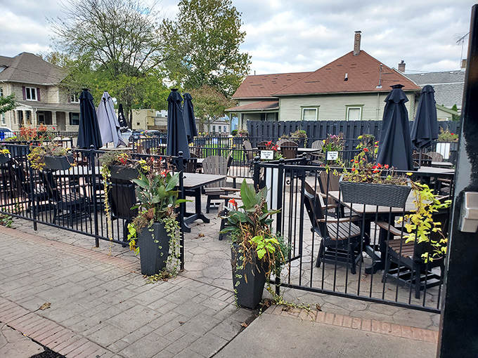 The outdoor patio strikes that perfect balance&mdash;civilized enough for a nice meal, casual enough that you don't worry about using the wrong fork.