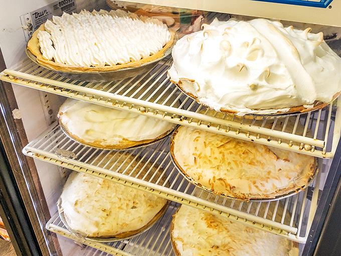 The pie case at Dean's isn't just a display&mdash;it's a museum of American dessert artistry that happens to be entirely edible.