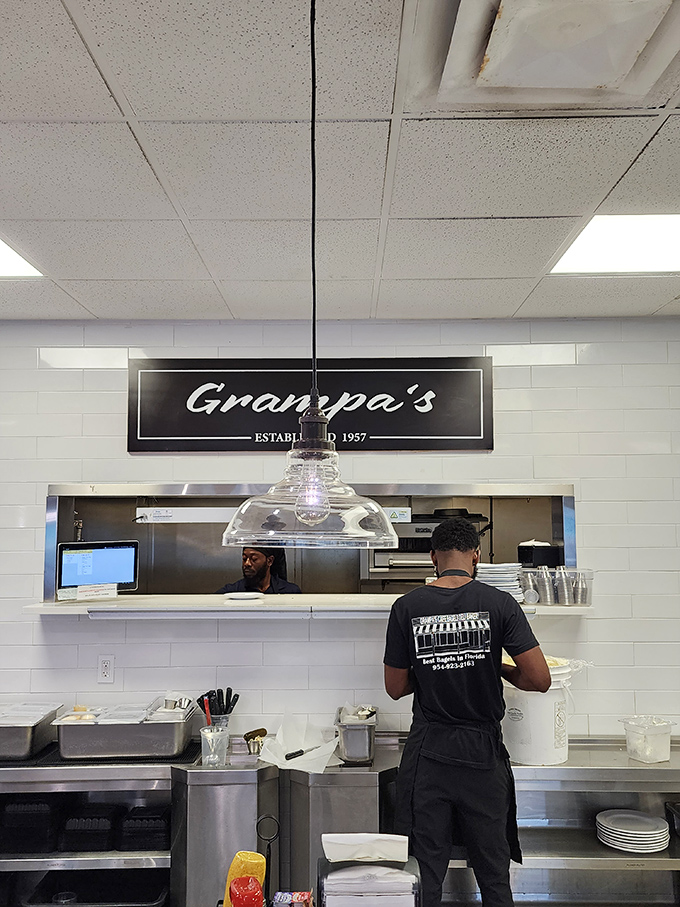 Behind the scenes where bagel magic happens. Clean, organized, and ready to fulfill your carb-laden dreams.
